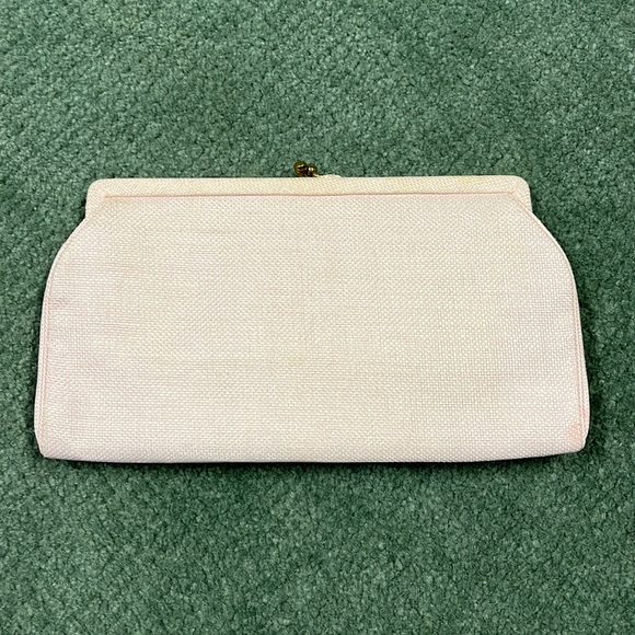 Bags | Pale Pink Vintage Clutch Purse Brasscolored Clasp Textured ...